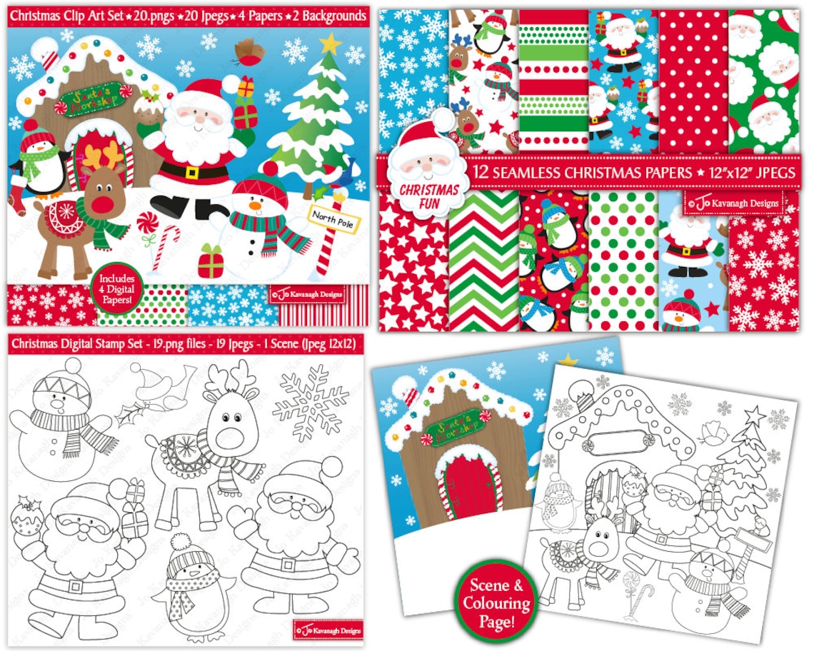 Christmas Clipart Bundle Christmas Digital Stamps Christmas - Etsy