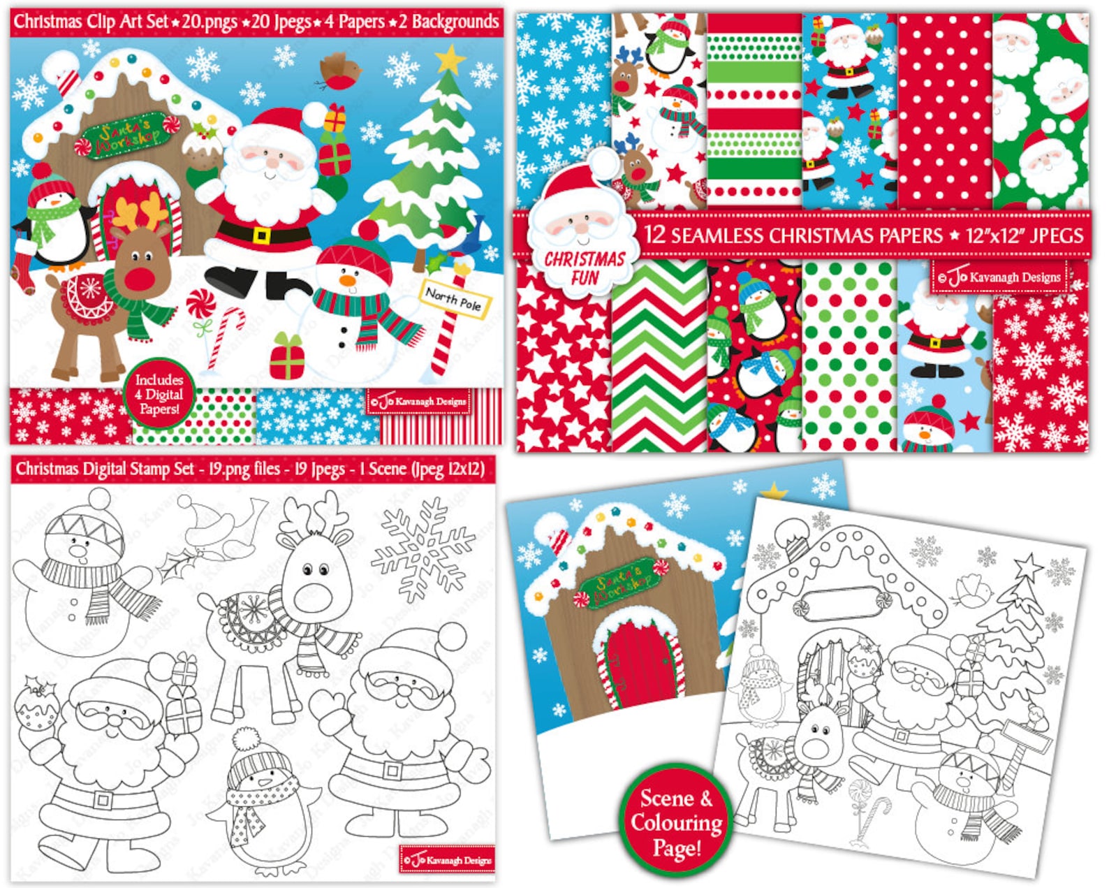 Christmas Clipart Bundle Christmas Digital Stamps Christmas - Etsy
