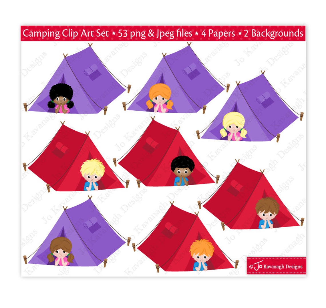 Camping Clipart, Camping Clip Art, Summer Camp Clipart, Campfire ...