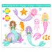 Mermaids Clipart & Digital Papers Set,mermaid Clip Art,under the Sea ...
