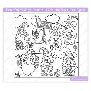 Easter Digital Stamps, Gnome Digital Stamps, Easter Clipart, Gnome ...