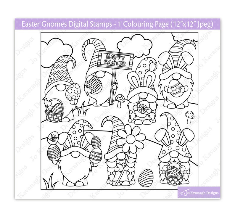 Easter Digital Stamps Gnome Digital Stamps Easter Clipart - Etsy