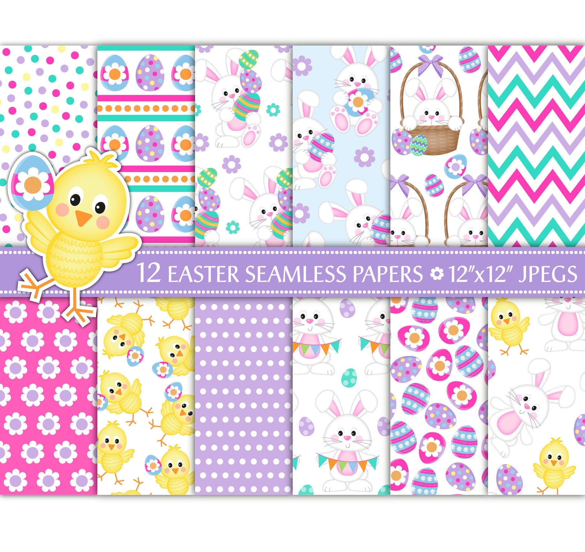 Easter Digital Paper Easter Patterns Paper Easter Easter | Etsy