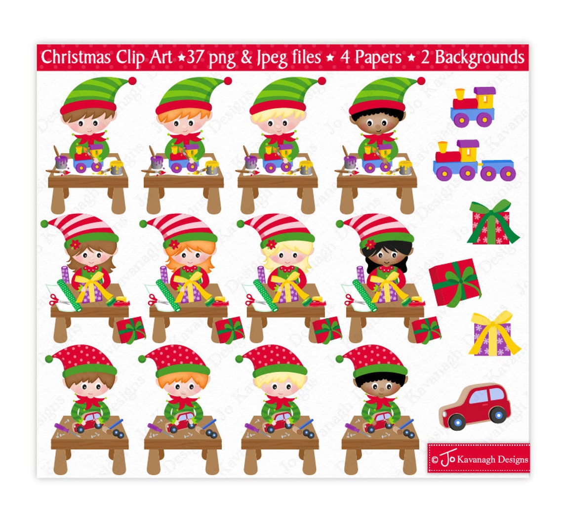 Christmas Clipart Elf Clipart Santa Clipart Christmas | Etsy