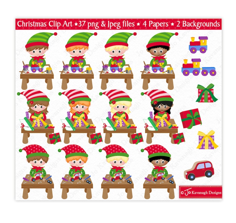 Christmas Clipart, Elf Clipart, Santa Clipart, Christmas Graphics ...