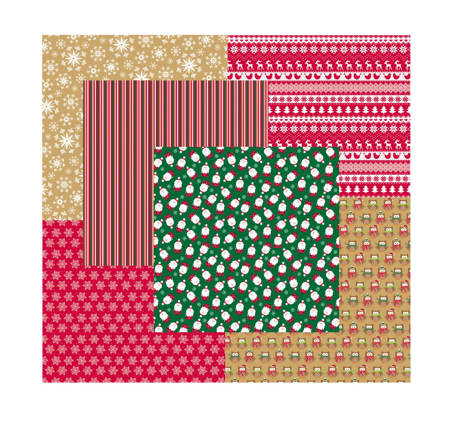 Christmas Digital Paper,christmas Scrapbook Papers,santa Papers ...
