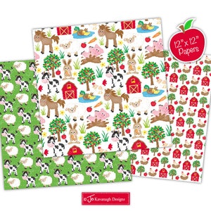 Farm Animals Digital Paper,farm Paper,farm Digital Paper,farm Clipart ...
