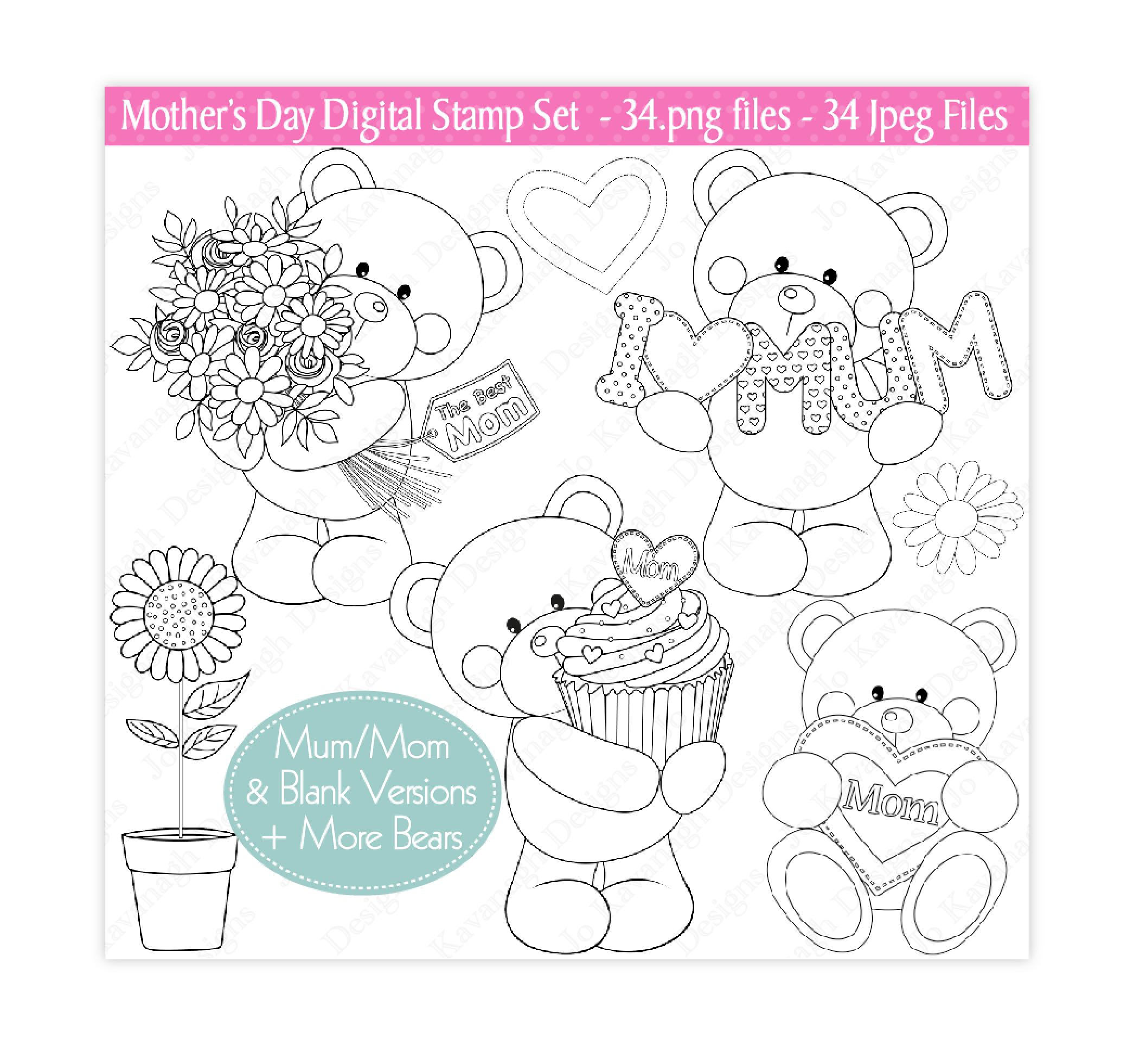 Mother's Day Digital StampsMothers Day StampMum | Etsy