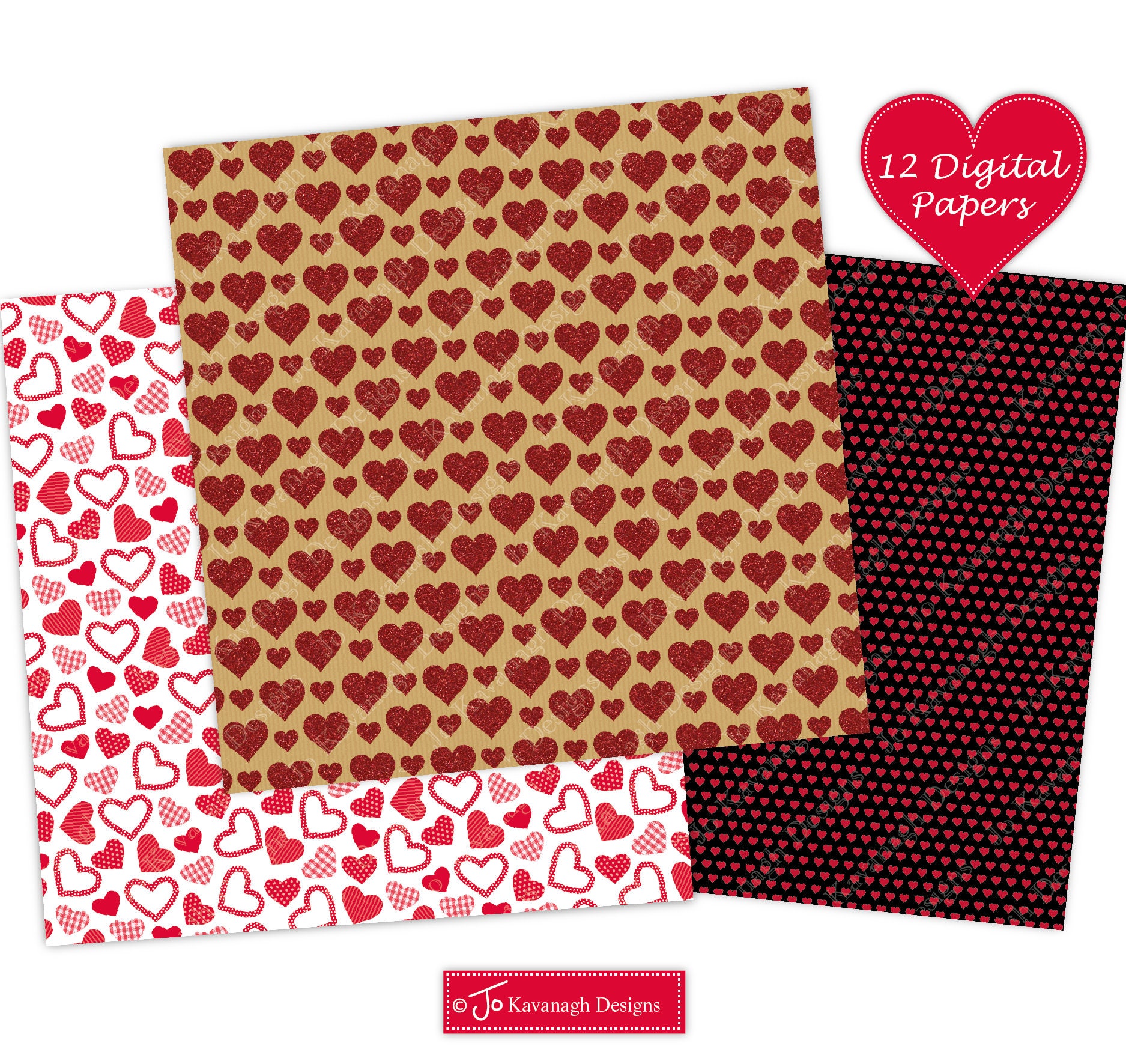 Valentine Digital Papers Valentine Papers Valentine - Etsy