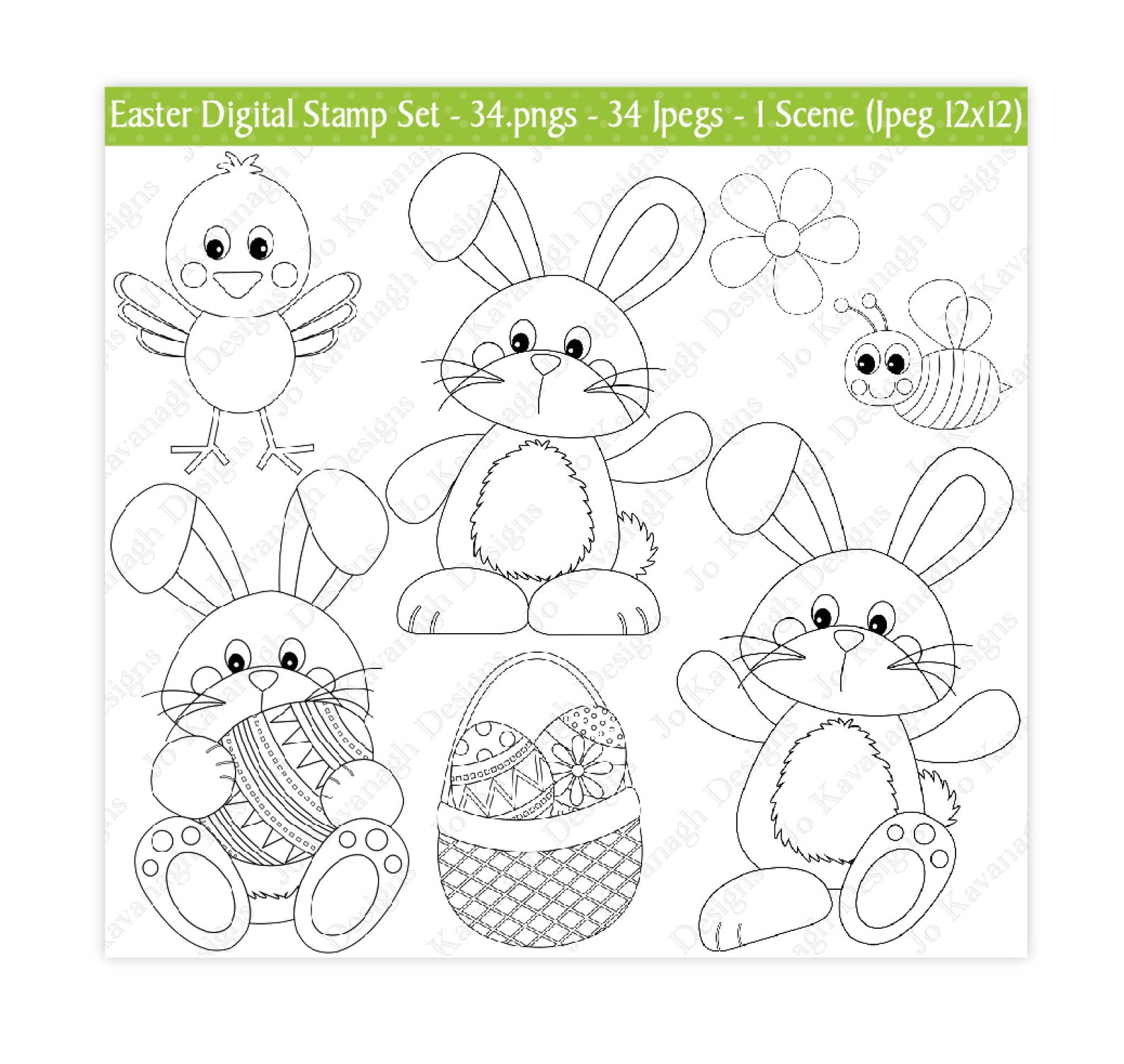 Easter Digital Stampseaster Stampseaster Clipartdigital - Etsy