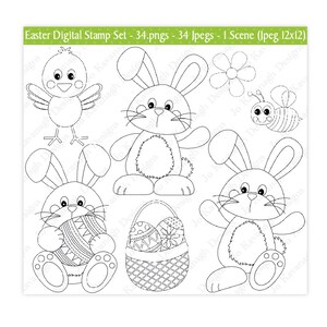 Easter Digital Stamps,easter Stamps,easter Clipart,digital Stamps ...