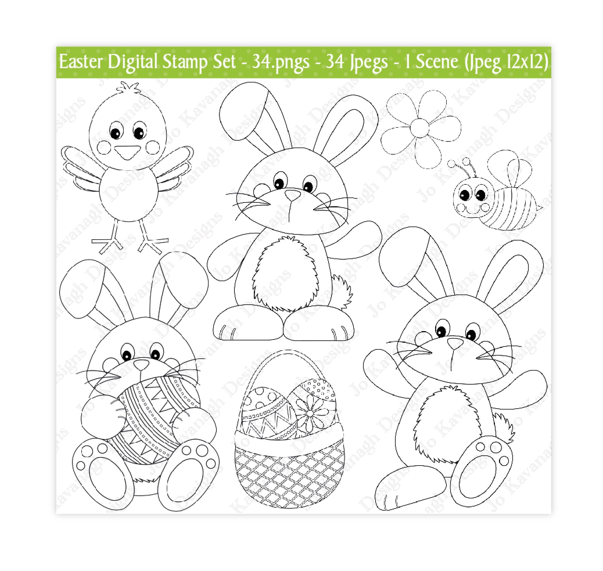 Easter Digital Stampseaster Stampseaster Clipartdigital - Etsy