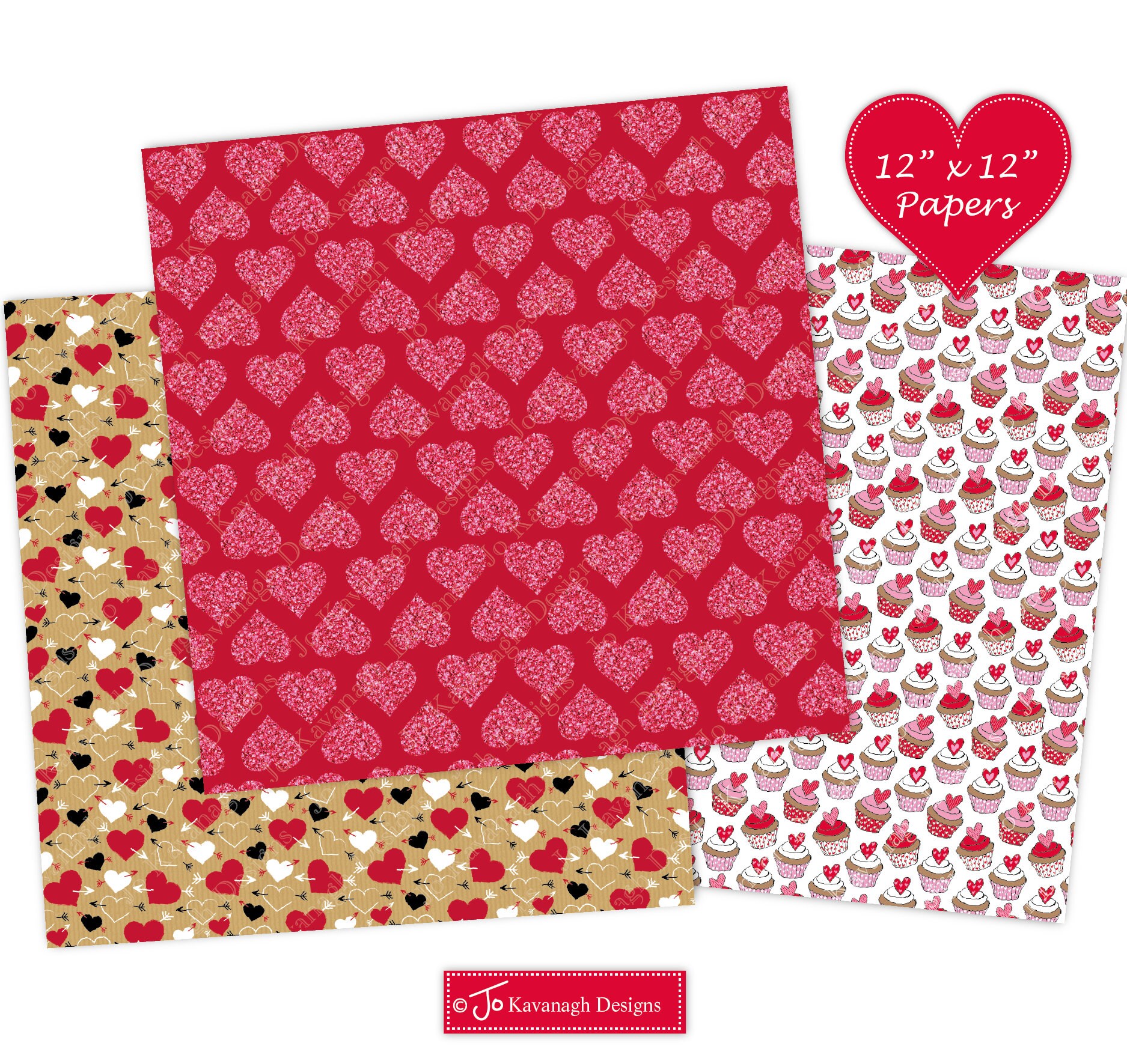 Valentine Digital Papers Valentine Papers Valentine - Etsy