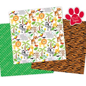 Jungle Animals Digital Paper,jungle Papers,jungle Digital Paper Pack ...