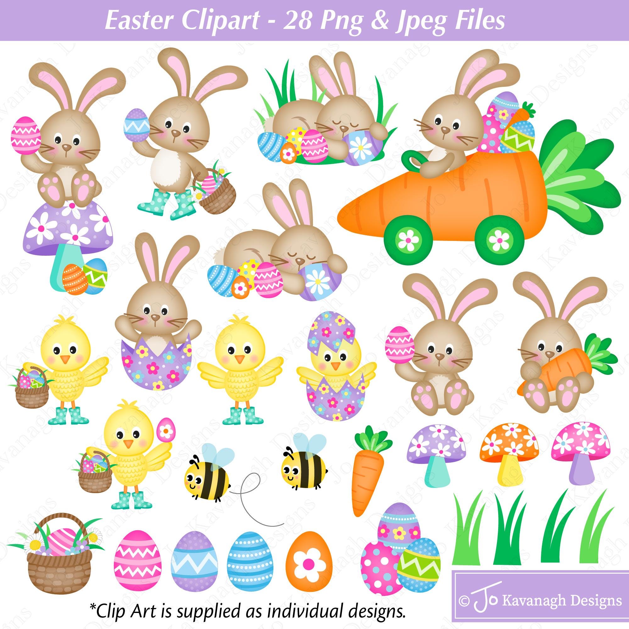 Easter Bunny Clipart, Easter Graphics, Easter Digital Paper, Easter ...