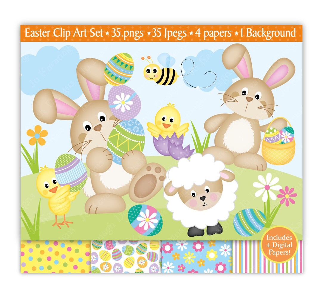 Easter Clipart,easter Digital Papers,easter Clip Art,easter Bunny ...