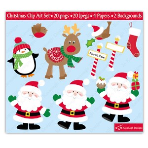 Christmas Clipart,christmas Digital Papers,christmas Clip Art,santa ...
