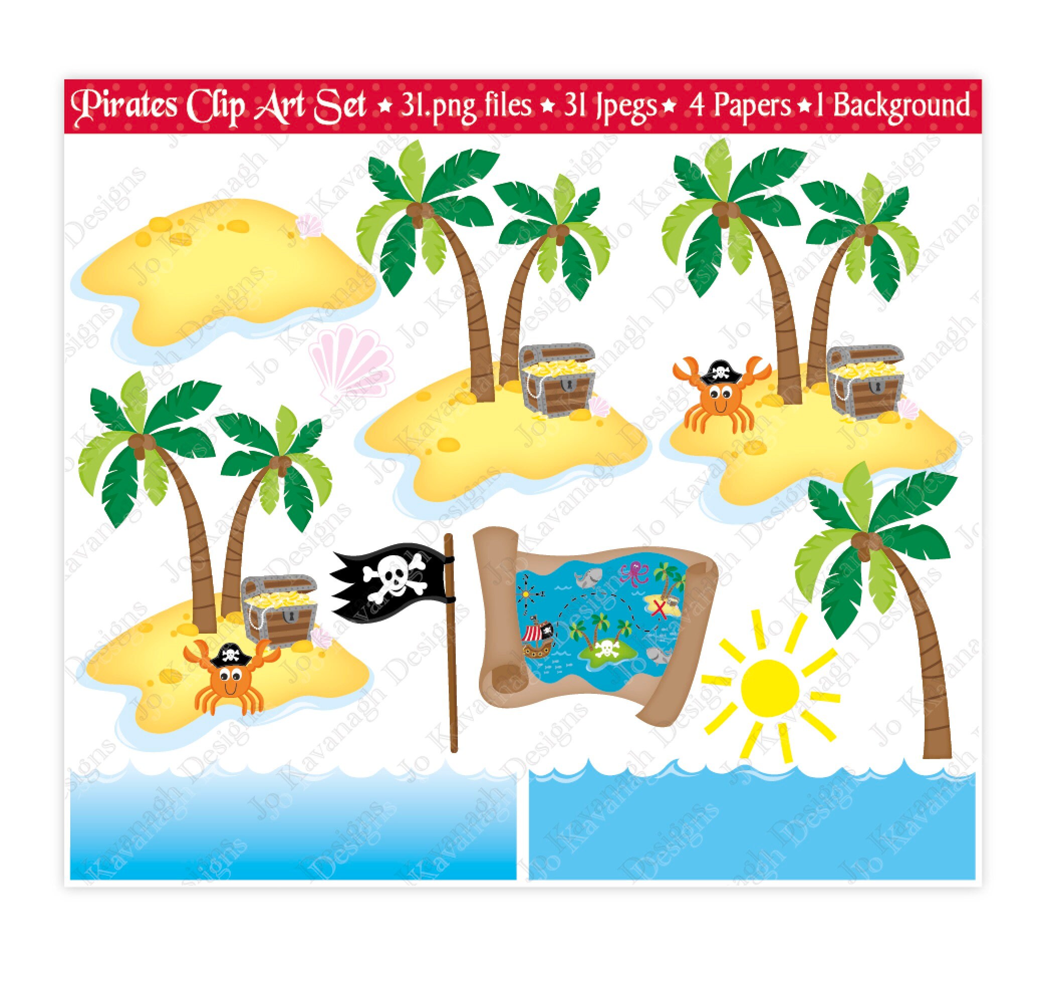 Pirate Clip Art & Digital Papers,pirate Clipart,pirates Clipart,pirate ...
