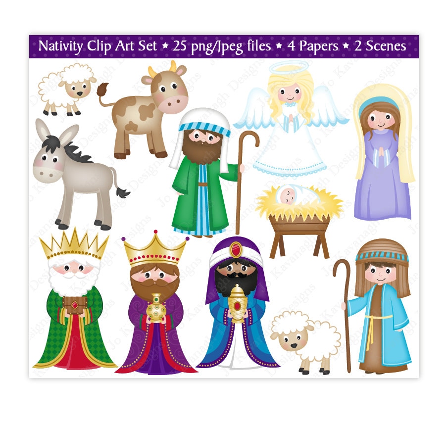 Nativity Clipart, Nativity Clip Art, Christmas Clipart, Mary, Joseph ...