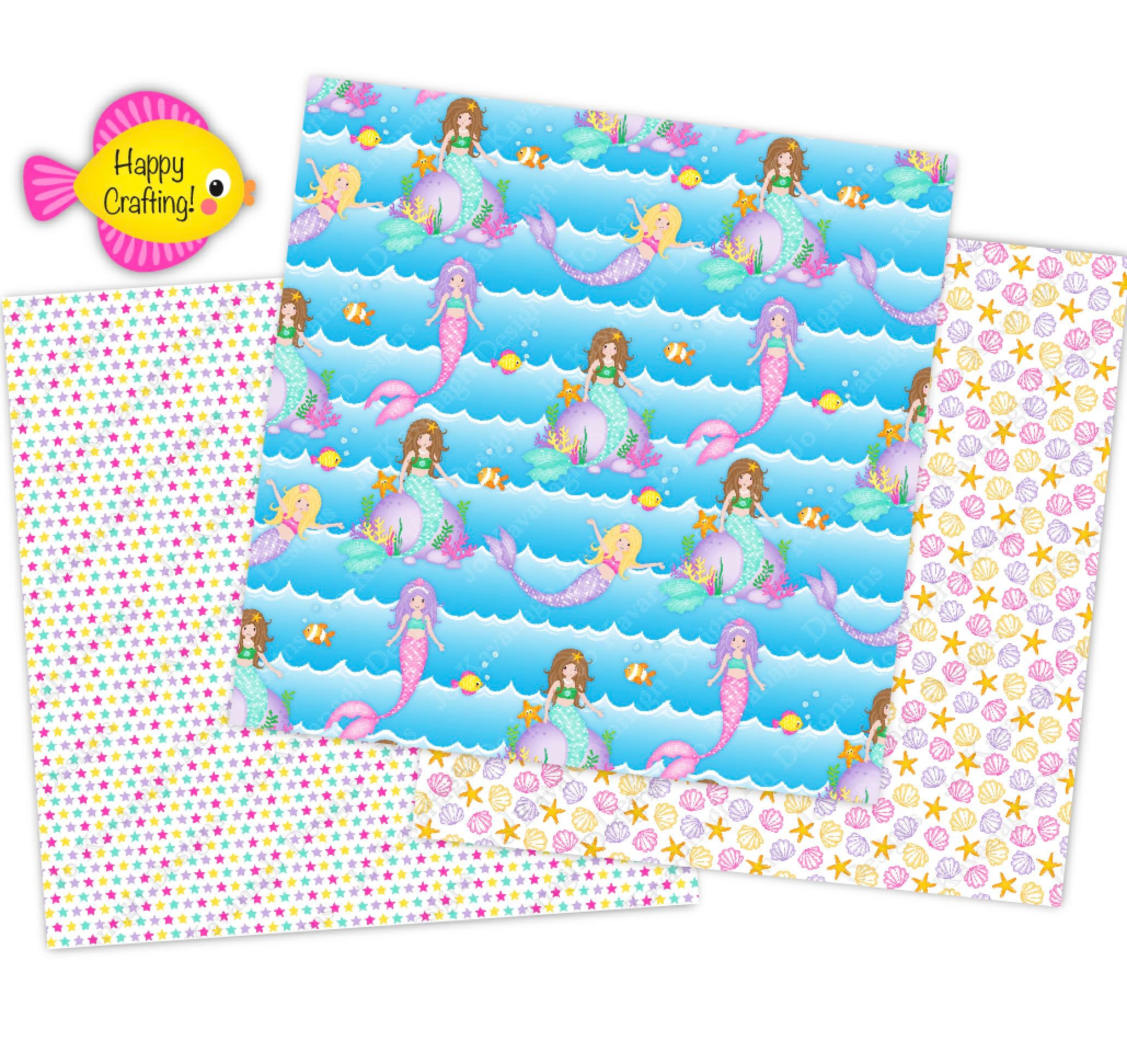 Mermaid Digital Papersmermaid Paper Packunder the Sea | Etsy