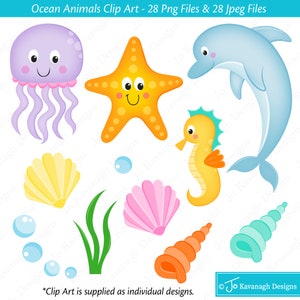 Sea Animals Clip Art,under the Sea Clipart,under the Sea Digital Papers ...