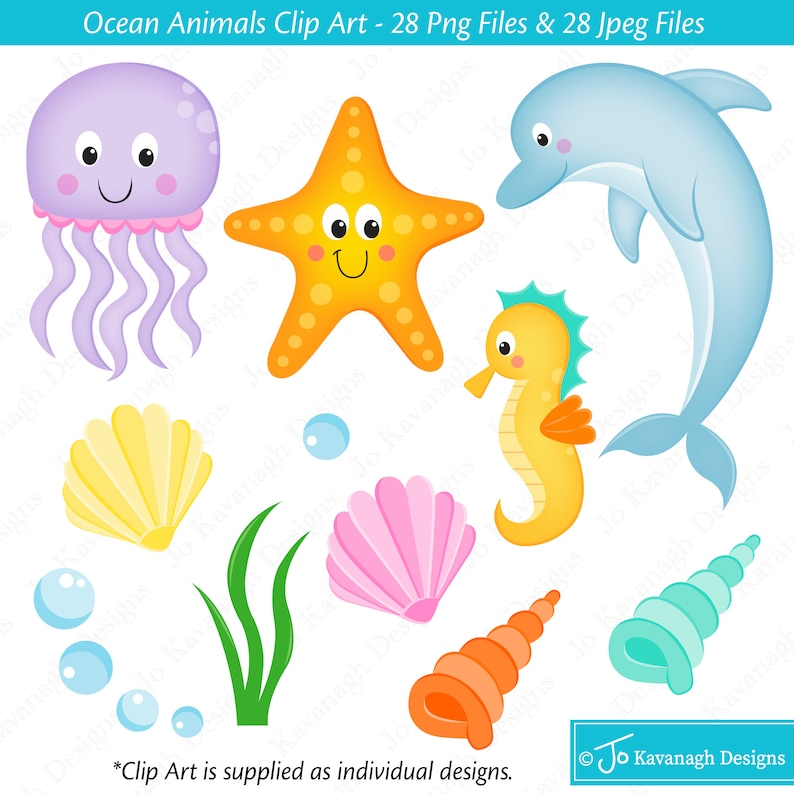 Sea Animals Clip Art,under the Sea Clipart,under the Sea Digital Papers ...