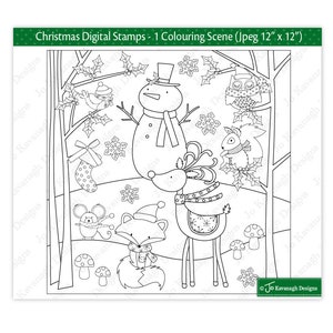 Christmas Digital Stamps,digital Stamps,reindeer Digital Stamps,snowman ...