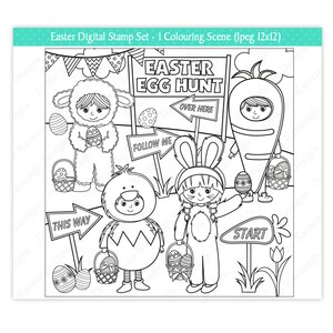Easter Digital Stamps, Easter Stamps, Easter Clipart, Digital Stamps ...
