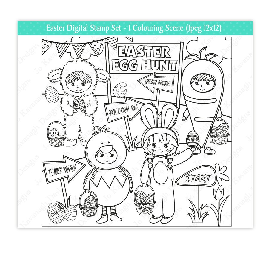 Easter Digital Stamps, Easter Stamps, Easter Clipart, Digital Stamps ...
