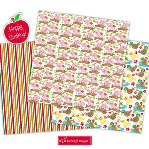 Farm Animals Digital Paper,farm Paper,farm Digital Paper,farm Clipart ...