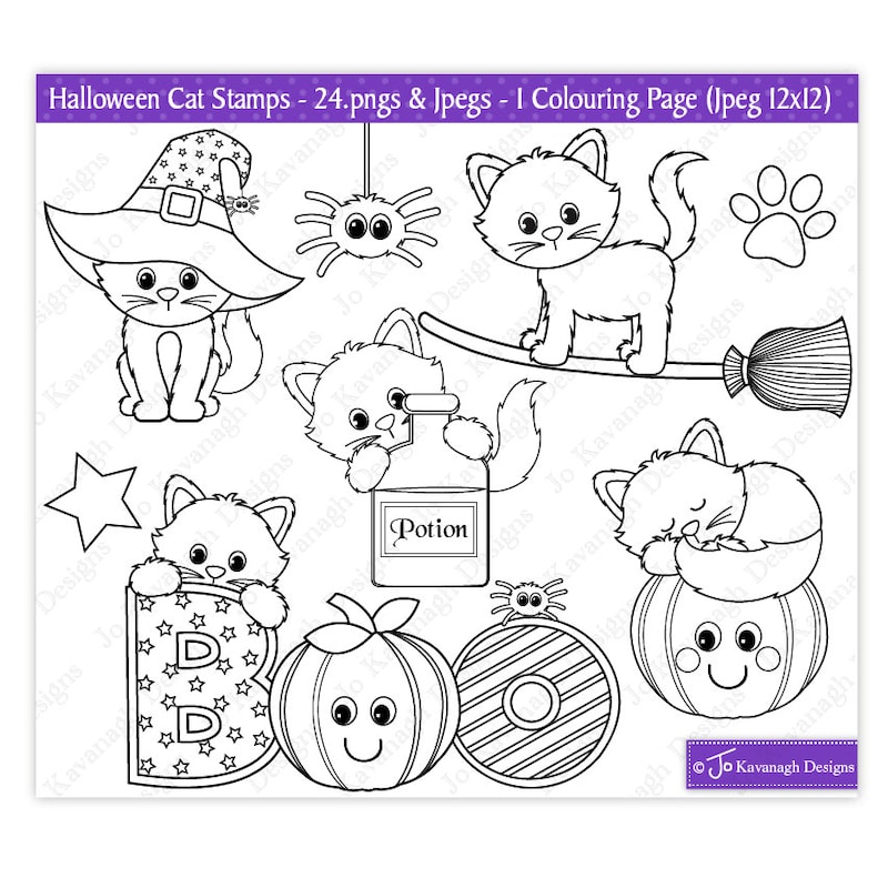 Cat Digital Stamp - Etsy