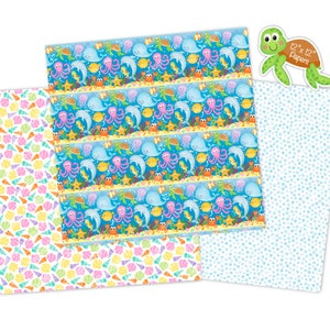 Sea Animals Digital Paper Set,under the Sea Digital Paper Set,ocean ...