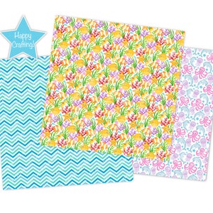 Sea Animals Digital Paper Set,under the Sea Digital Paper Set,ocean ...
