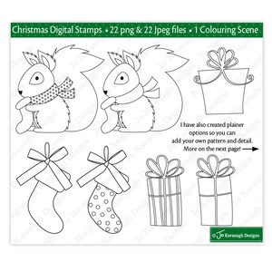 Christmas Digital Stamps,digital Stamps,reindeer Digital Stamps,snowman ...