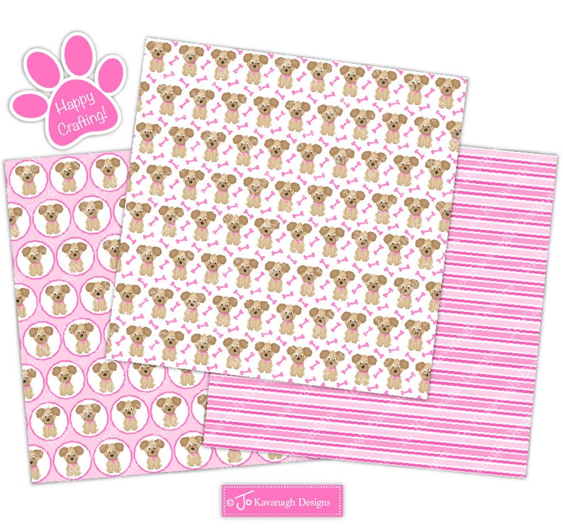 Dog Digital Papers, Puppy Dog Papers, Cute Dogs, Dog Paper Pack, Dog ...