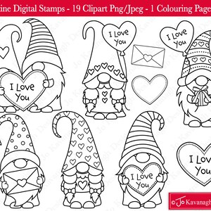 Valentine Clipart Bundle, Valentine Digital Stamps, Valentine Digital ...