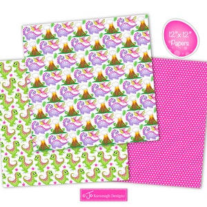 Dinosaur Digital Papers, Dinosaur Papers, Dinosaur Patterns, Girl ...