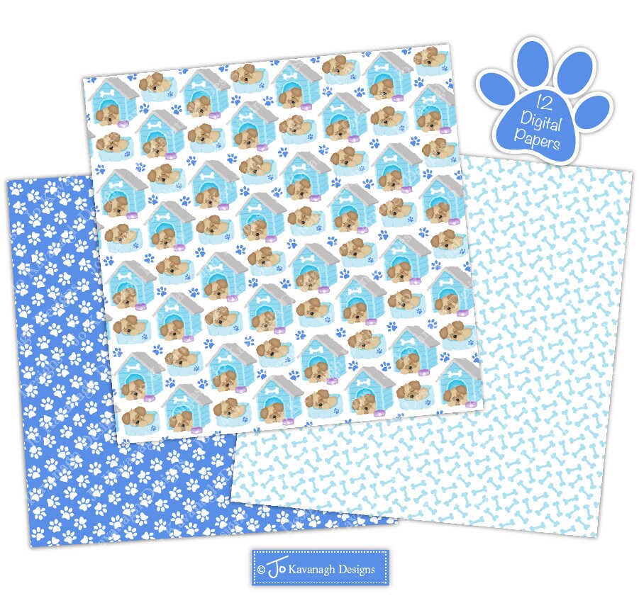 Puppy Dog Papers Dog Digital Papers Cute Dog Papers Dog - Etsy UK