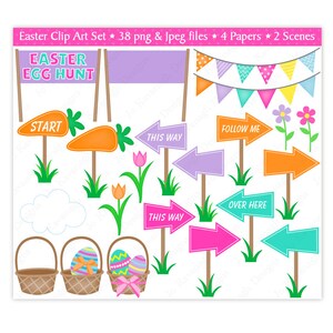 Easter Clipart, Easter Digital Papers, Easter Clip Art, Easter Bunny ...