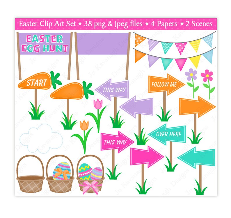 Easter Clipart Easter Digital Papers Easter Clip Art Easter - Etsy