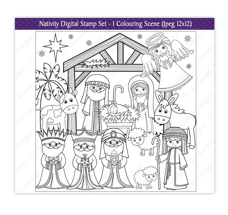 Nativity Digital Stamps,christmas Nativity Stamps,3 Kings,mary and ...