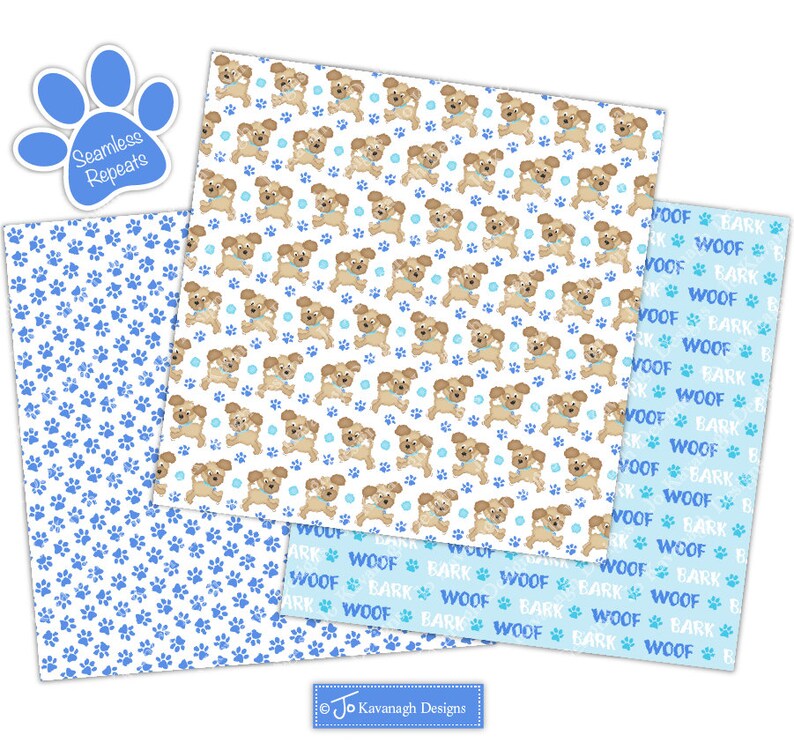 Puppy Dog Papers, Dog Digital Papers, Cute Dog Papers, Dog Paper Pack ...