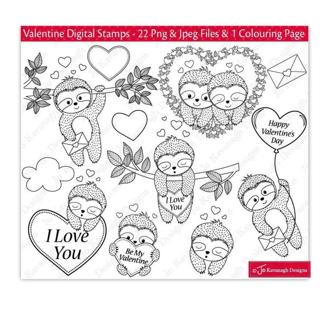 Valentine Digital Stamps, Valentines Day, Valentine Stamps, Valentine ...
