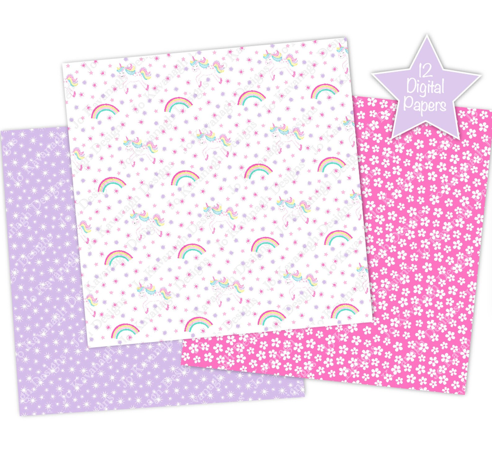 Fairy Digital Paperfairy Paper Packdigital Papersunicorn - Etsy UK