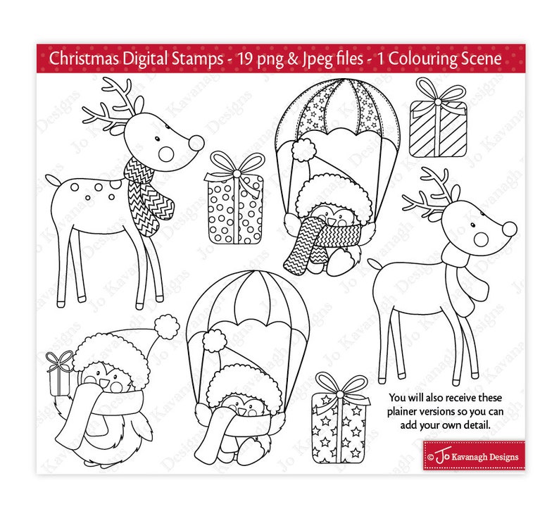 Christmas Digital Stampsdigital Stampssanta Digital - Etsy UK