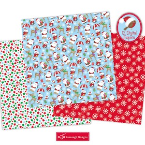 Christmas Digital Papers,christmas Scrapbook Papers,santa Paper ...
