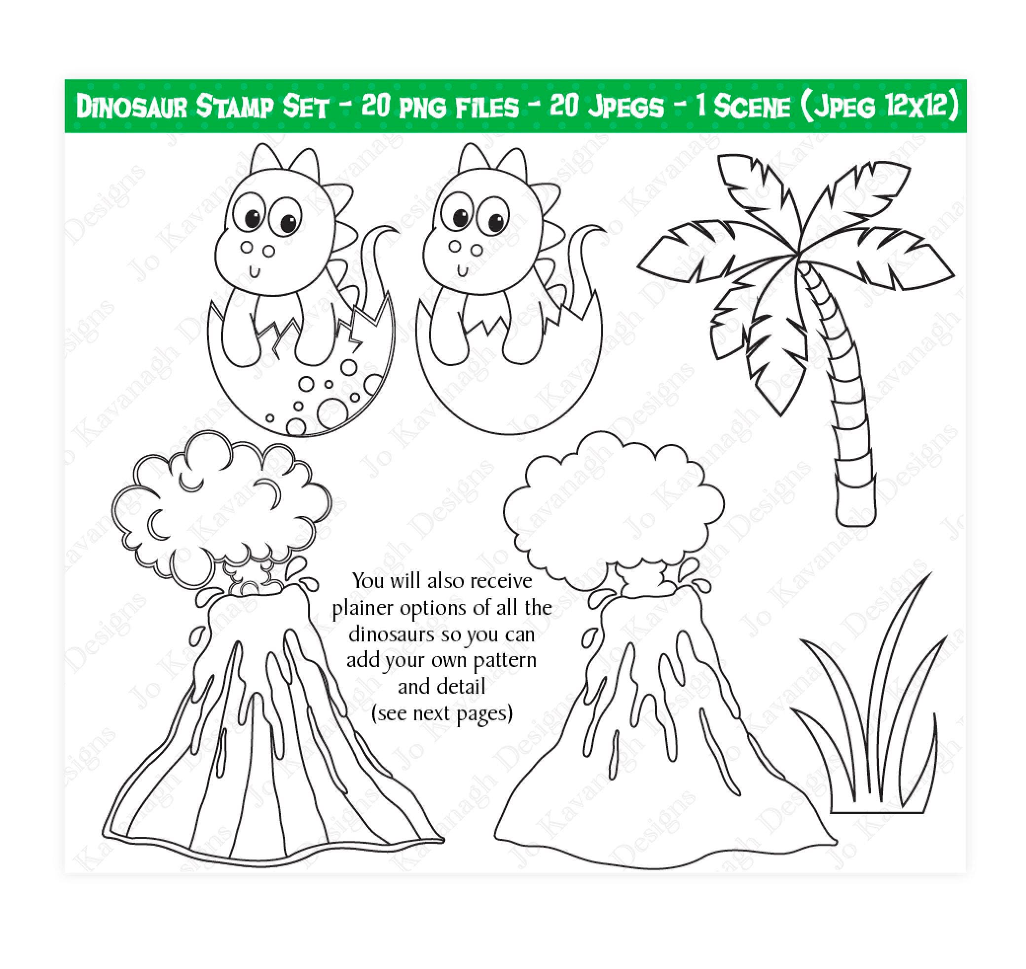 Dinosaur Digital Stampsdinosaurs Digital Stampsdinosaur - Etsy