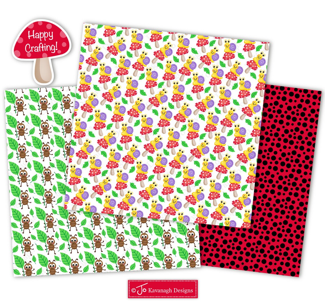 Cute Bugs Digital Papers Bug Papers Cute Bug Bug Patterns - Etsy UK
