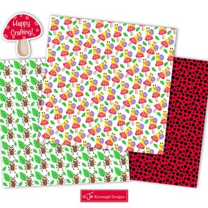 Cute Bugs Digital Papers, Bug Papers, Cute Bug, Bug Patterns, Insect ...