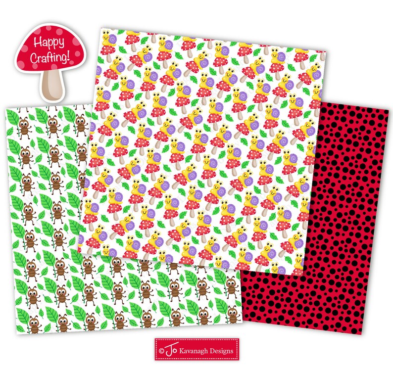 Cute Bugs Digital Papers Bug Papers Cute Bug Bug Patterns - Etsy